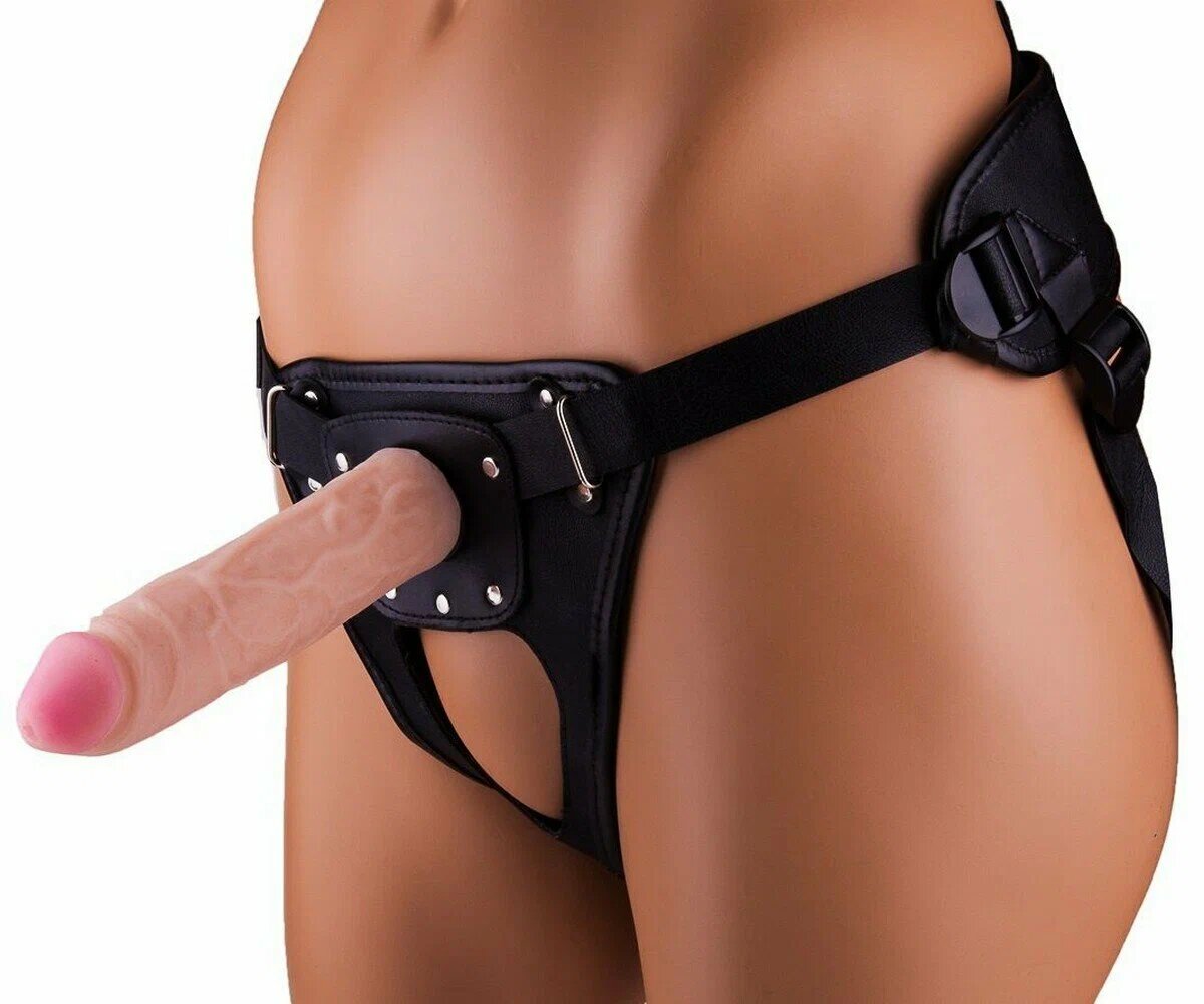 Страпон LoveToy на креплении с поясом Harness, неоскин, 15 см