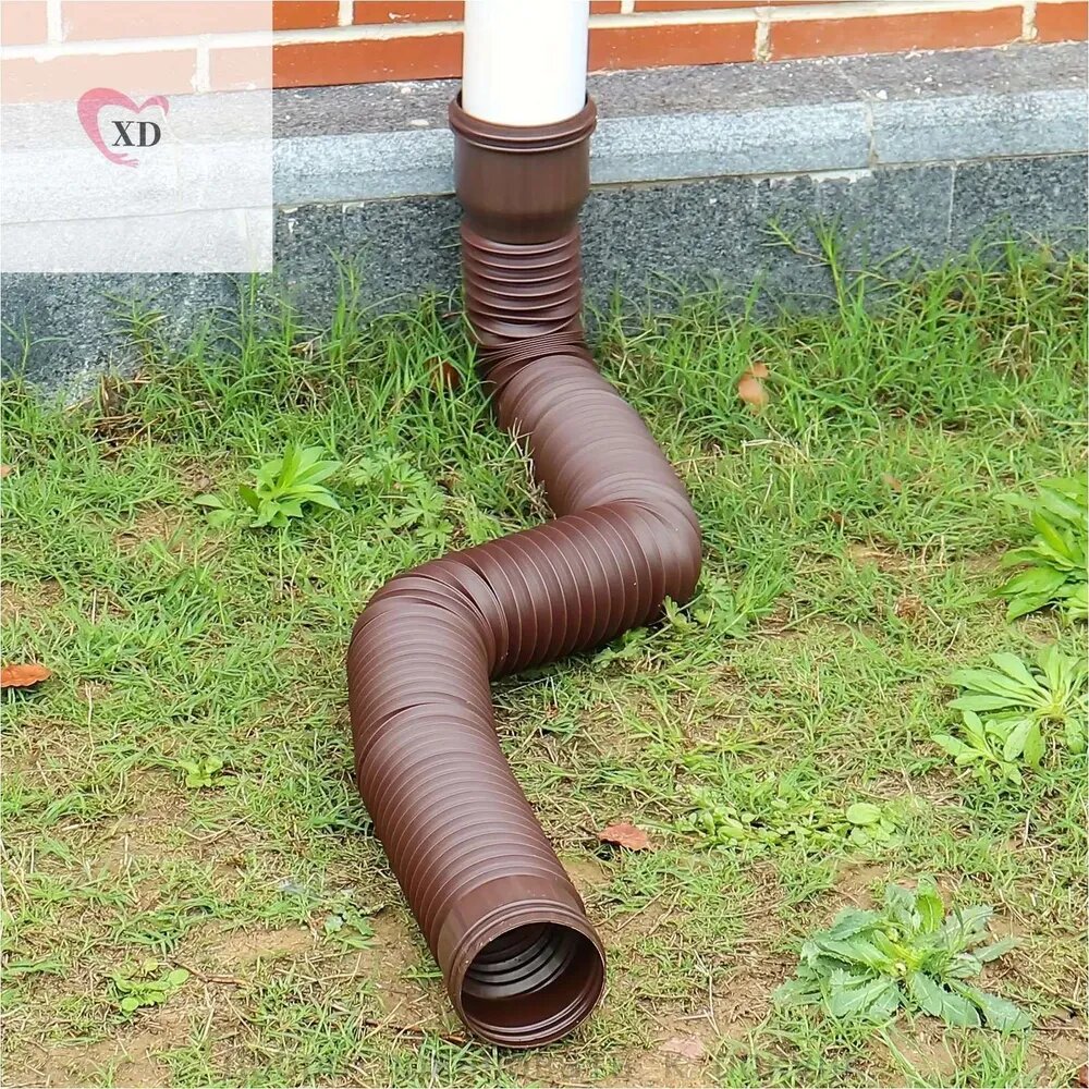 1 пластиковая дренажная удлинительная труба с круговым соединителем - подходит для дренажа или удлинения гибких трубопроводных систем