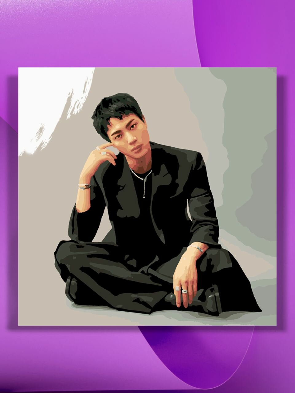 Картина по номерам на холсте BTS - Джин 2, 40 х 40 см