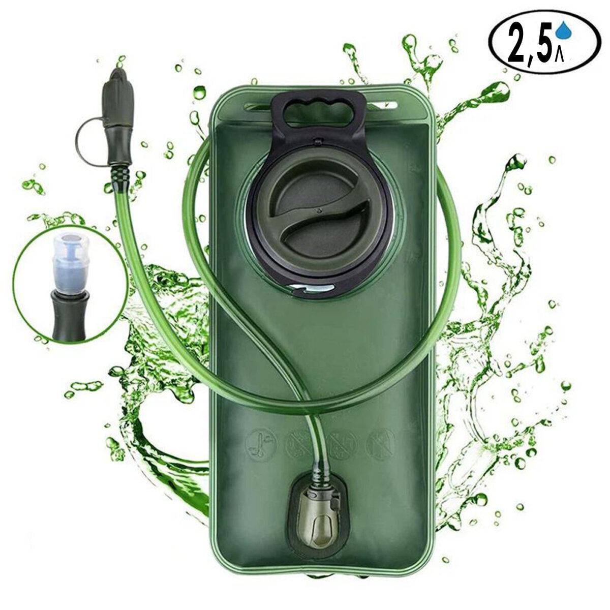 Питьевая система Swygoo для рюкзака (2.5л) – гидратор с широкой горловиной и клапаном, без BPA, для рюкзака