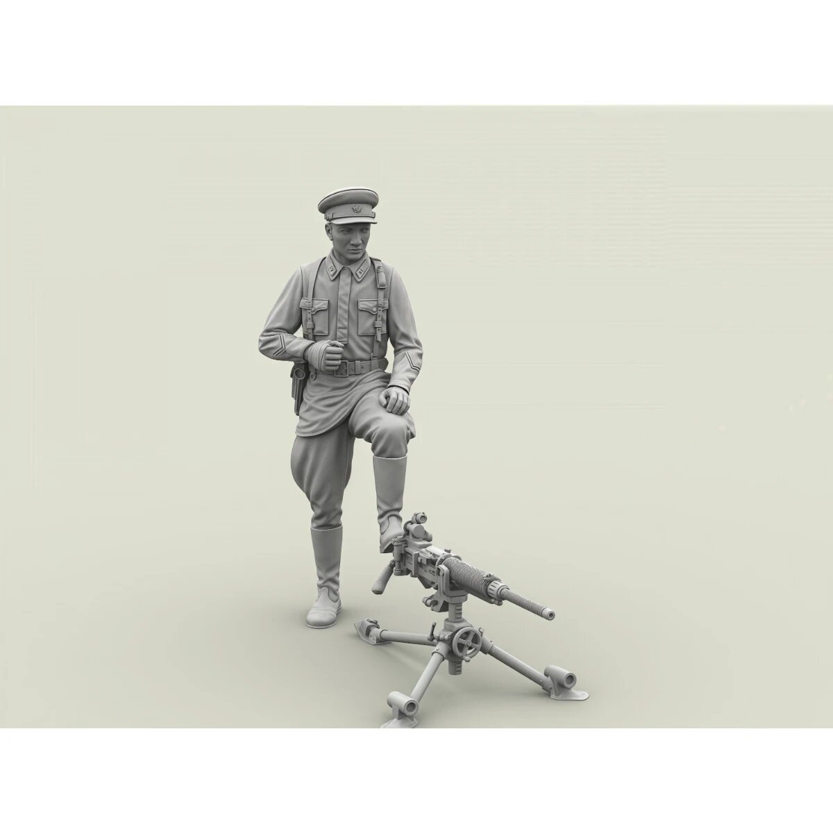 Набор неокрашенных моделей из смолы в масштабе 1/35, лейтенант Красной Армии, держащий захваченный пулемет, в разобранном и неокрашенном виде, GK, BK576.