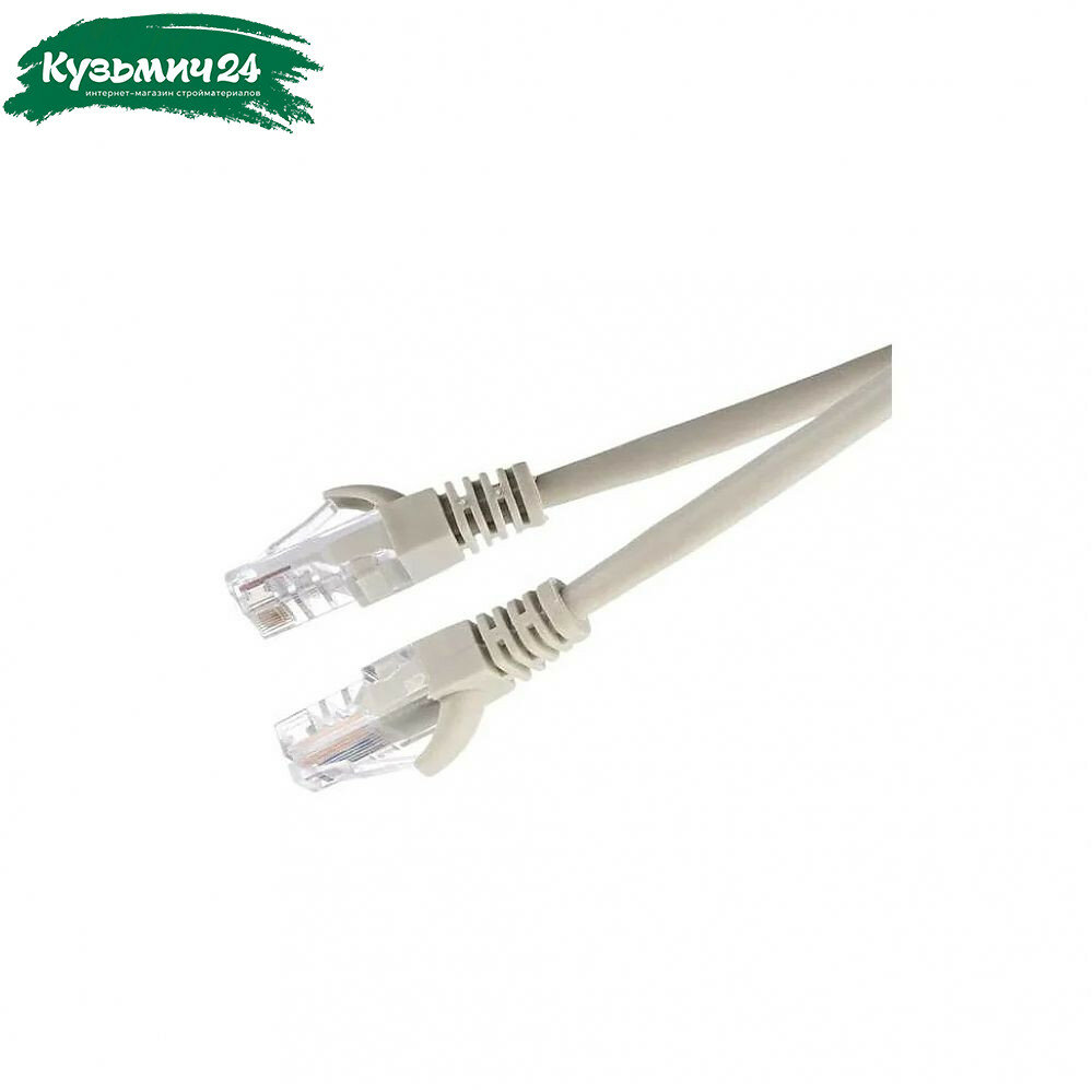 Патч-корд GoPower RJ-45-RJ-45 кат.5е, ПВХ, круглый, серый, 5 м