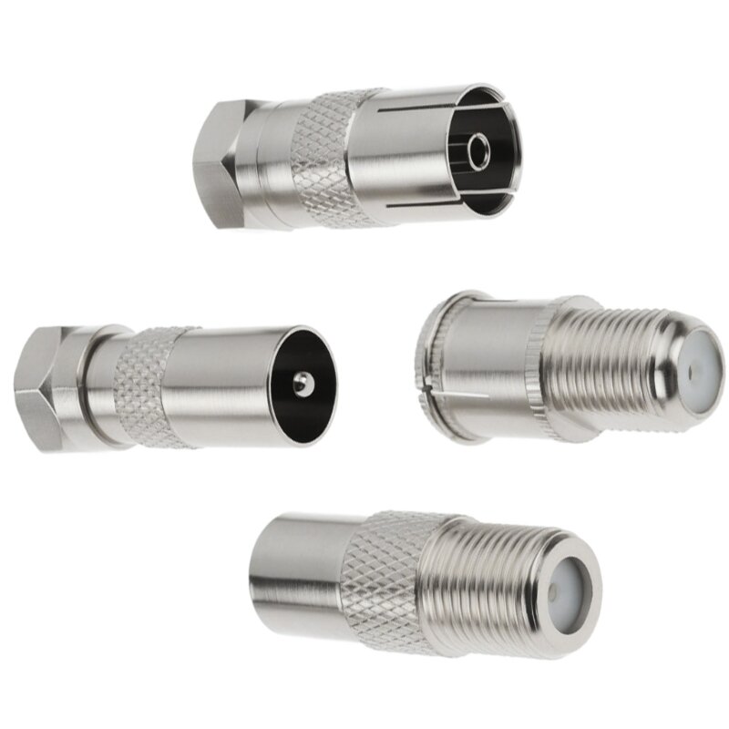 4шт Телевизионных Антенн Коаксиальные Адаптеры F Male К TV9.5 Гнездовым Радиочастотным Разъемам Для Цифрового Кабельного Сигнала