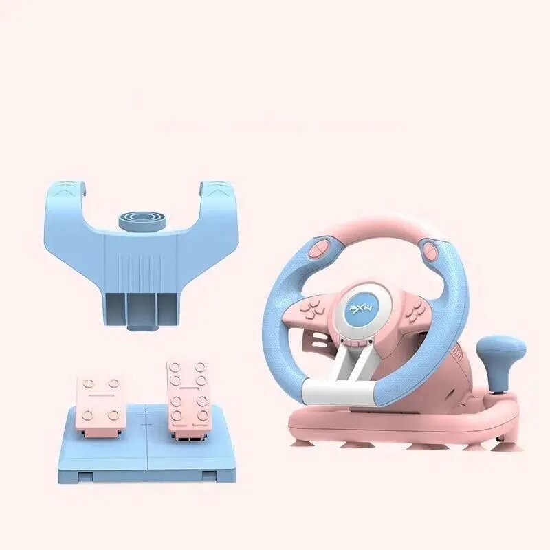 Универсальный игровой руль V3II 180 с педалями для PC/PS4/PS3/Xbox Series X S/Xbox One, USB-подключение, силовая отдача, регулируемый угол поворота, антидрожание