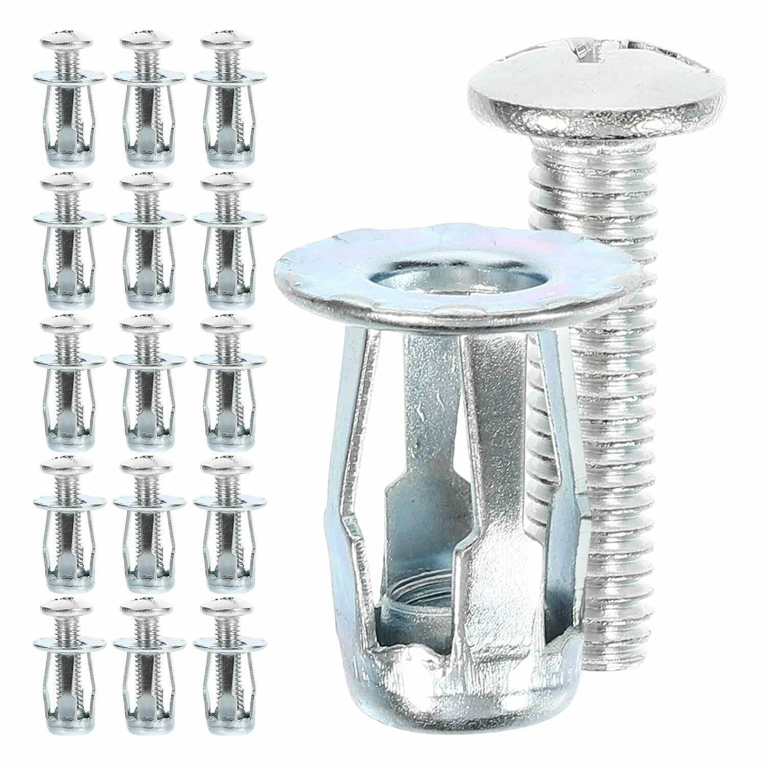 25 шт. 1/4-20, набор вставок с резьбовыми лепестковыми гайками и болтами с винтовыми анкерами для дерева и твердых плит,