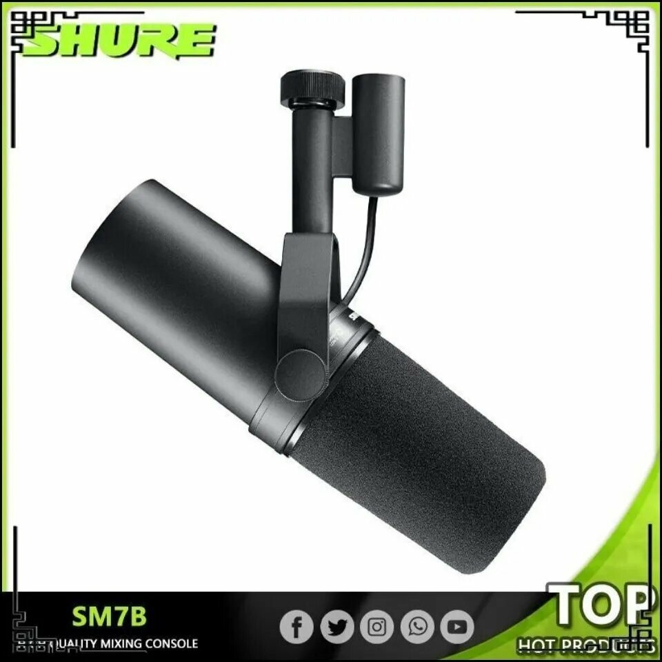 Микрофонная стойка универсальный Микрофон Shure SM7B, черный, белый