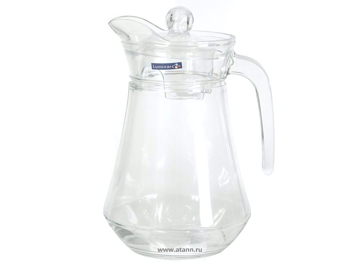 Графин стеклянный 1,3л с крышкой, удобная ручка, серия 'HoReCa'