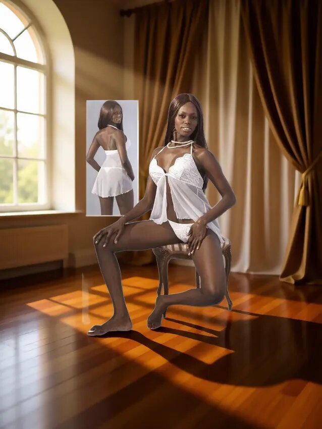 Бебидолл и стринги с золотистой вышивкой от Cottelli Collection, L