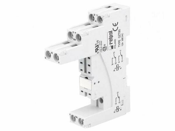 Панелька RELPOL GZT80-gray PIN 8, 12А, 300ВAC, Монтаж DIN, на панель, RM84, RM85, RM87L, RM87P, RMB841, RMB851