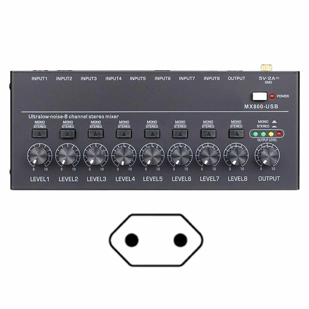 8-канальный комбинер для записи, вилка европейского стандарта