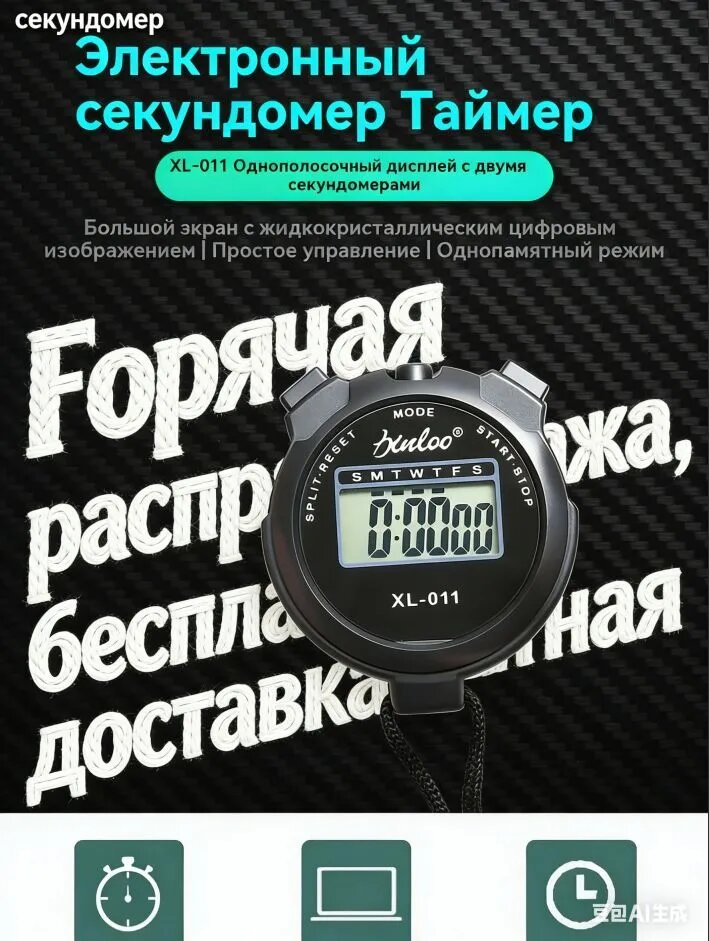 Спортивный электронный секундомер однострочный: водонепроницаемые часы с таймером