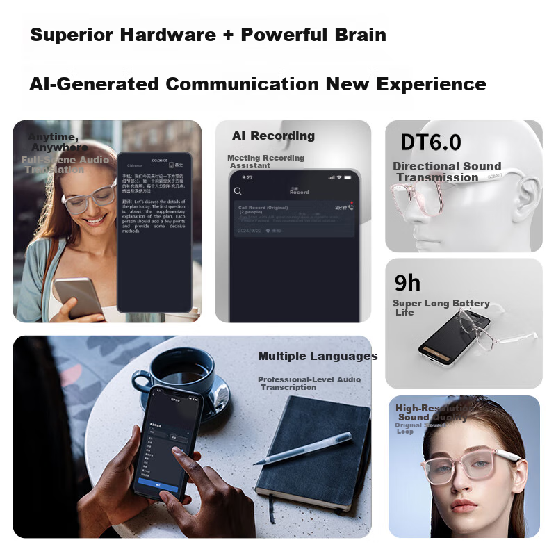SE SOBA S-G2pro AI умные Bluetooth очки с открытым ухом для спортивной музыки и звонков Цвет：Белый AI голосовые и