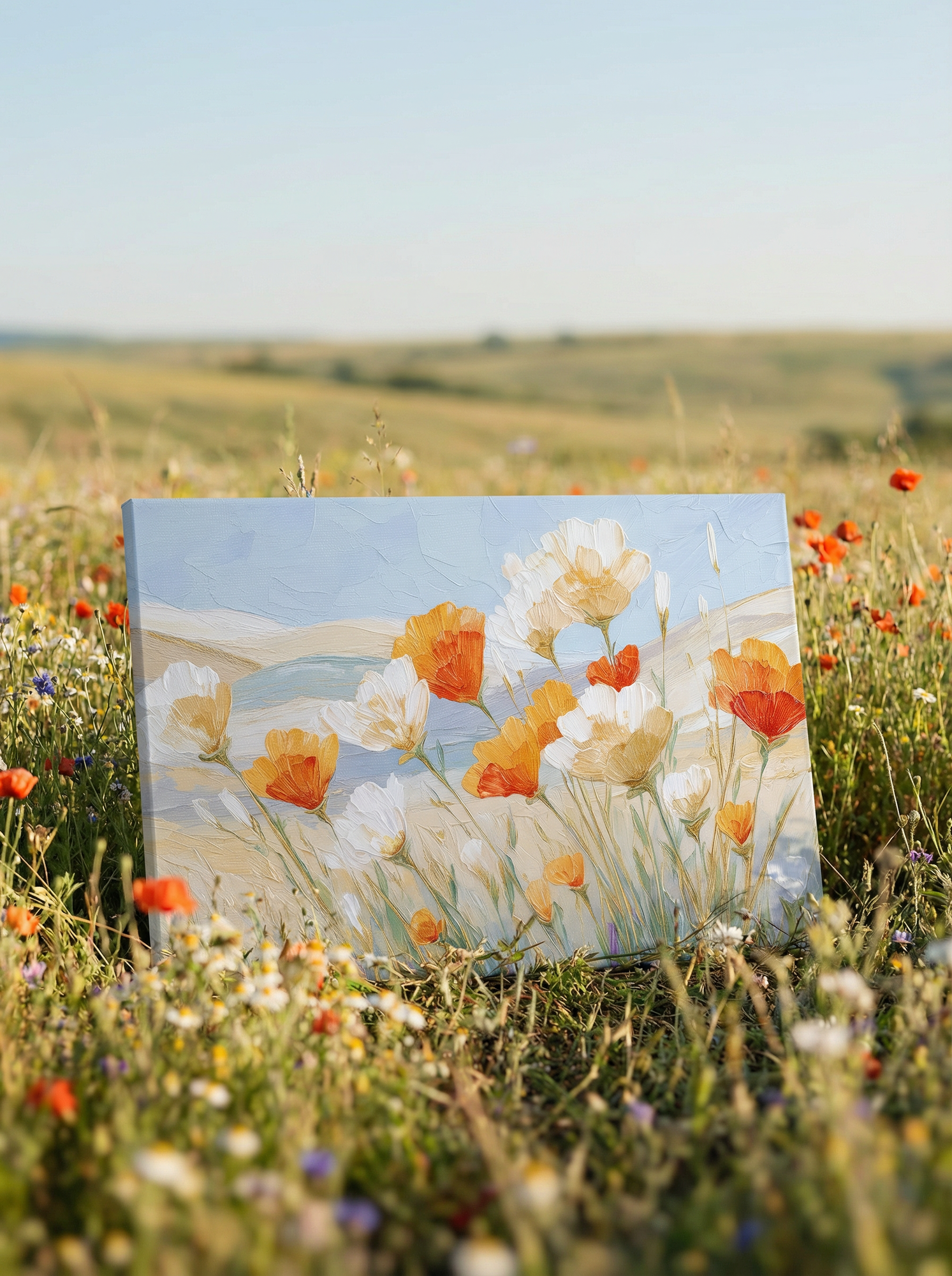 Большая картина Postermarket "Цветы" на холсте с подрамником 60х90 см