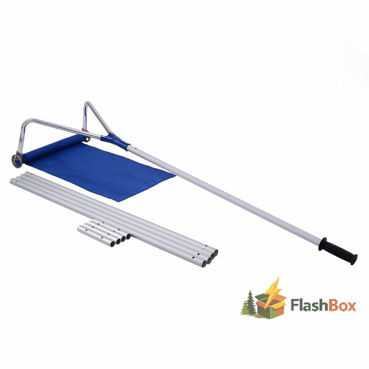 Скребок-ледоруб для кровли, синий ткань Oxford 4,5м, алюминий регулируемая 180-660см, с роликами, для дома/гаража/навеса