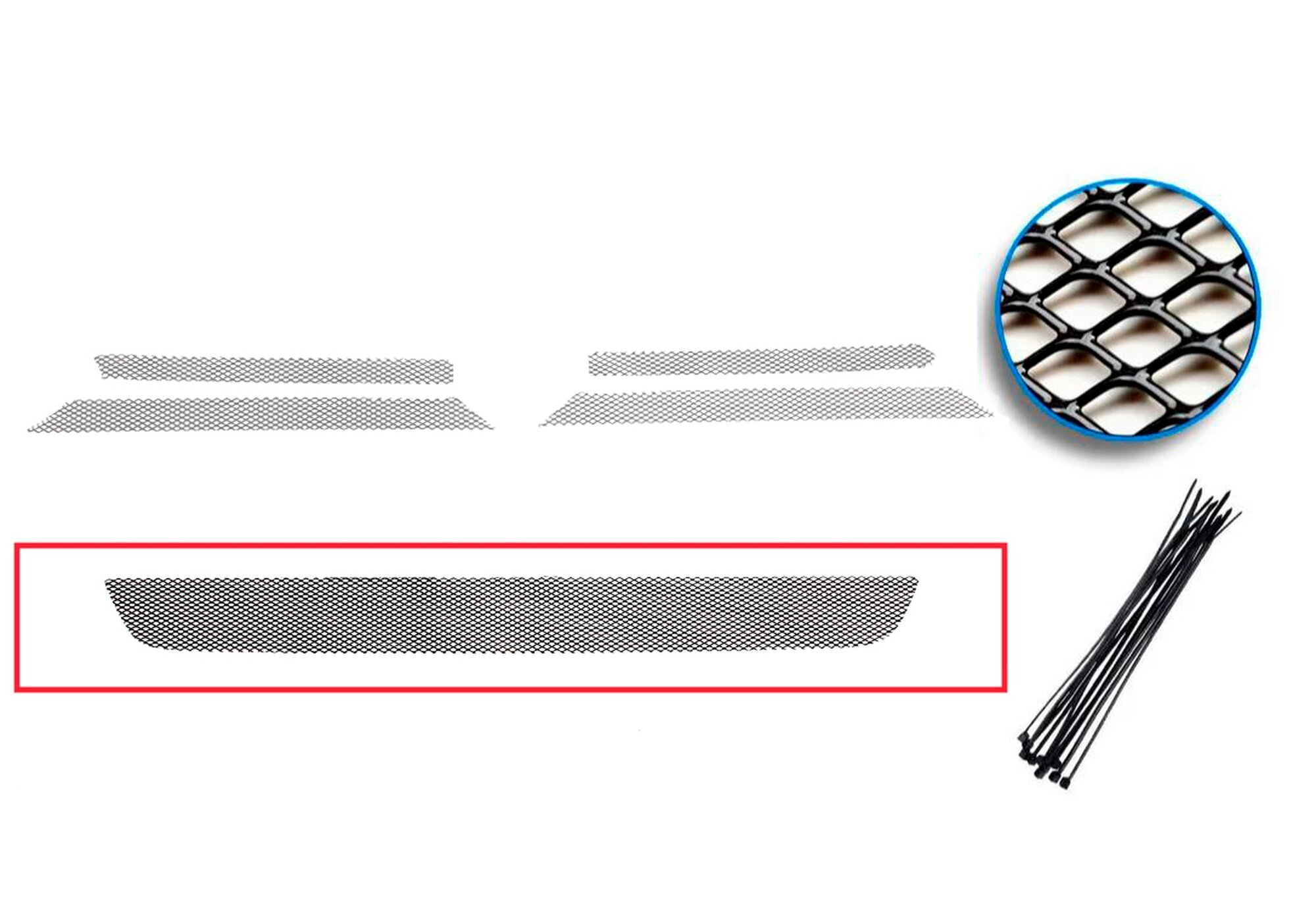 Защитная сетка радиатора для VOLKSWAGEN TIGUAN 2011-2016 (I рестайлинг), низ, 1шт