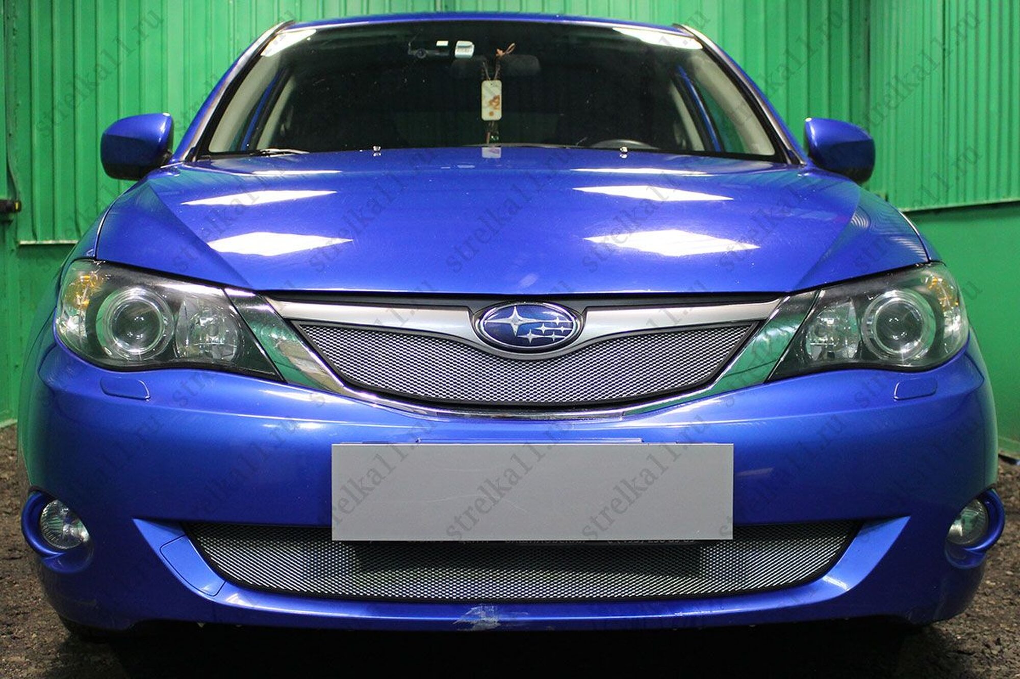 Защитная сетка радиатора с окантовкой и защелками для Subaru Impreza III (2.0) 2007-2011, 5шт, хром
