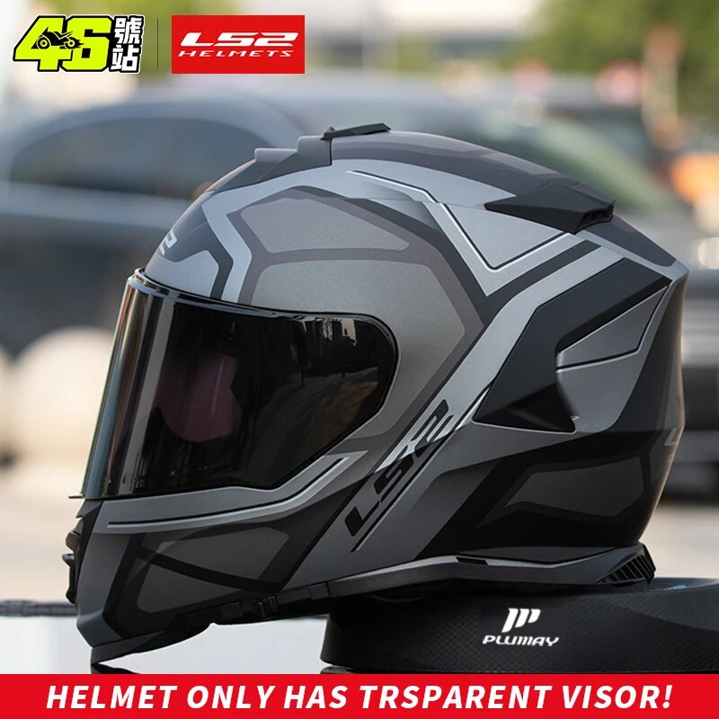 Шлем мотоциклетный шлем LS2 ff800 на все лицо Сертификация ECE Черный, М, Gray Armour