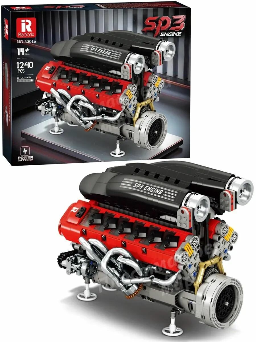 Конструктор Двигатель Ferrari V12 1240 дет 33016