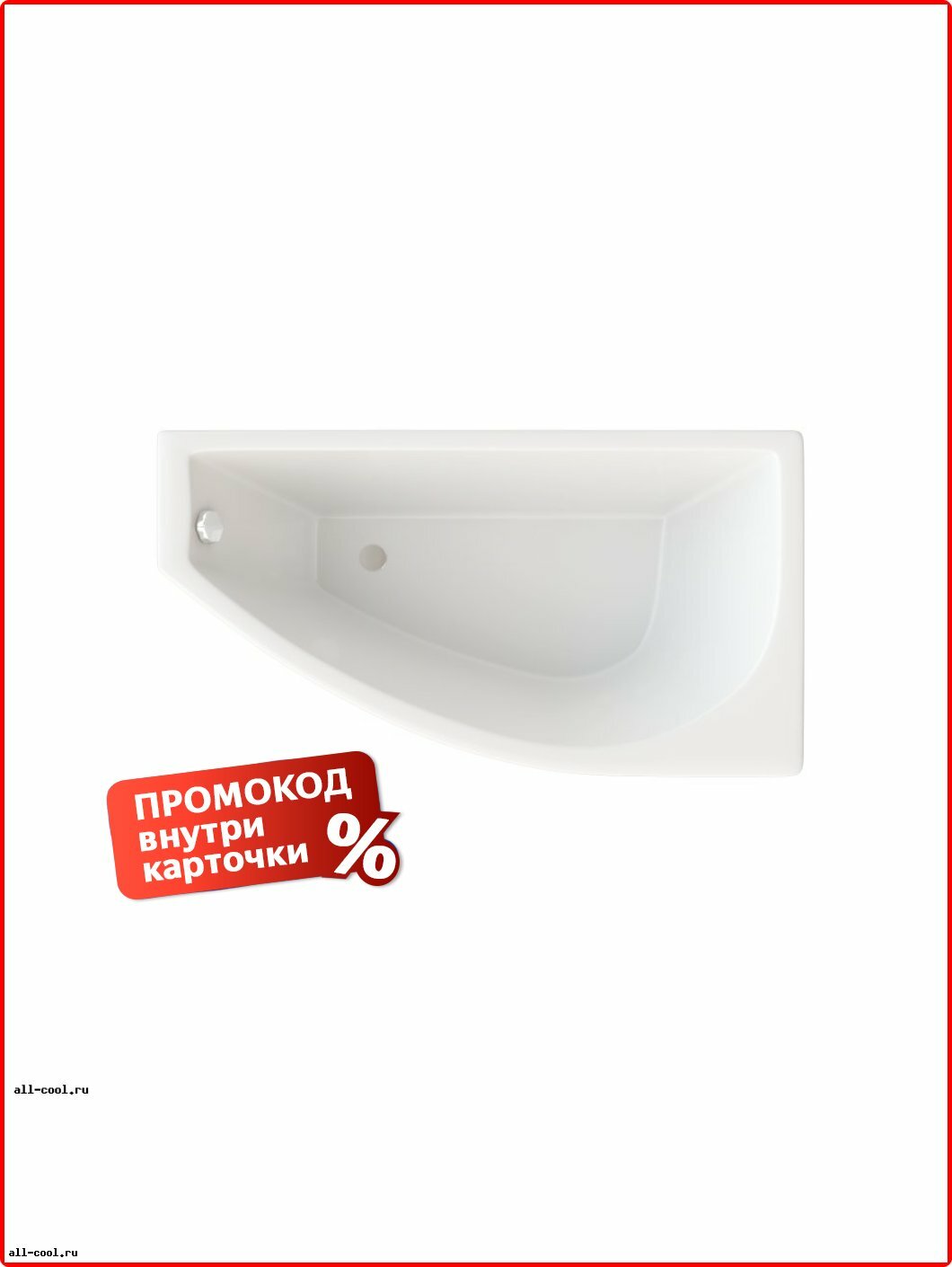 Ванна SanDav Silvia 140x75, акрил, асимметричная, пристенная, левая, белый, с каркасом