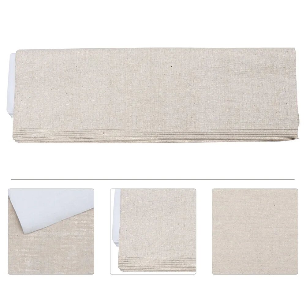 Комплект из 10 листов бежевого полотна из чистого хлопка и льна для масляной живописи