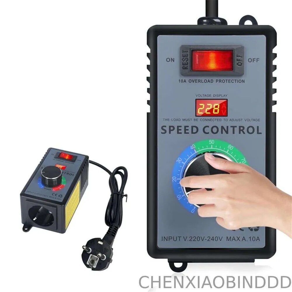 Регулятор скорости 230 В, преобразователь частоты, регулятор напряжения двигателя переменного тока 220 В 10 А, максимальная мощность 4000 Вт, вилка европейского стандарта