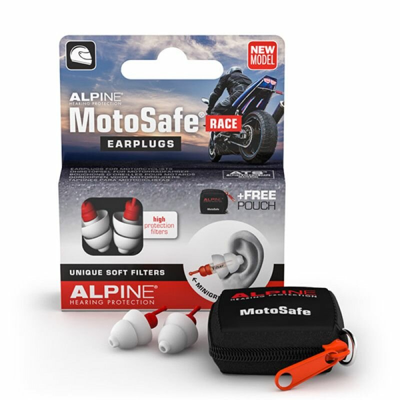 Беруши для мотоциклистов Alpine motosafe Race, мотоберуши с звуковым фильтром