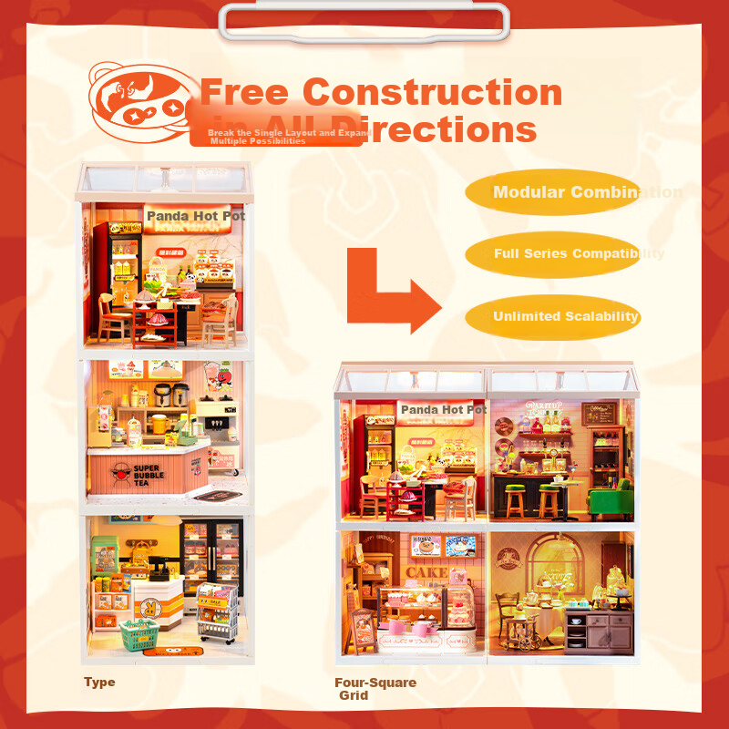 Rolife Super World Hot Pot Store DIY ручная кукольный домик из строительных блоков для девочек 14+