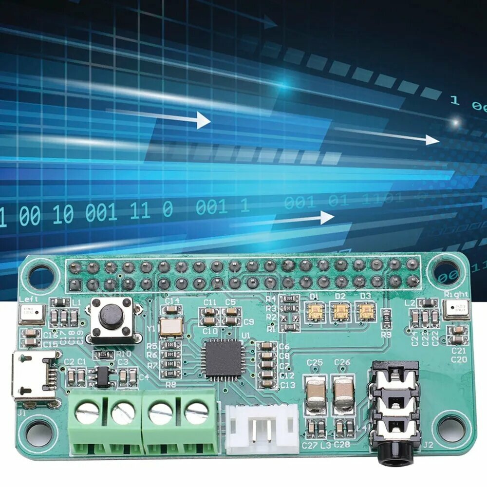 Аудиомодуль Raspberry Pi WM8960 Двухканальный микрофон Модуль распознавания речи DIY интеллектуальная колонка