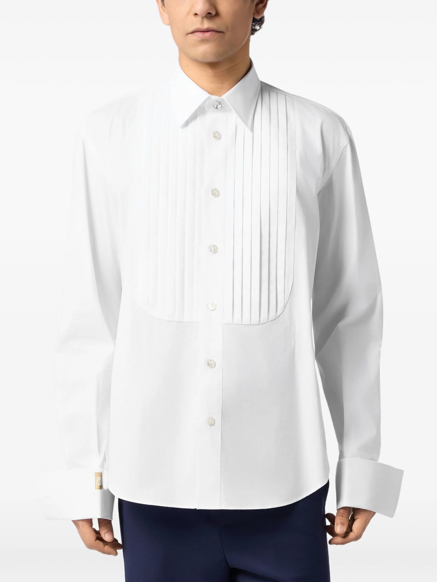 Рубашка Billionaire Pleated shirt, размер 3XL, бежевый/белый — фото 1