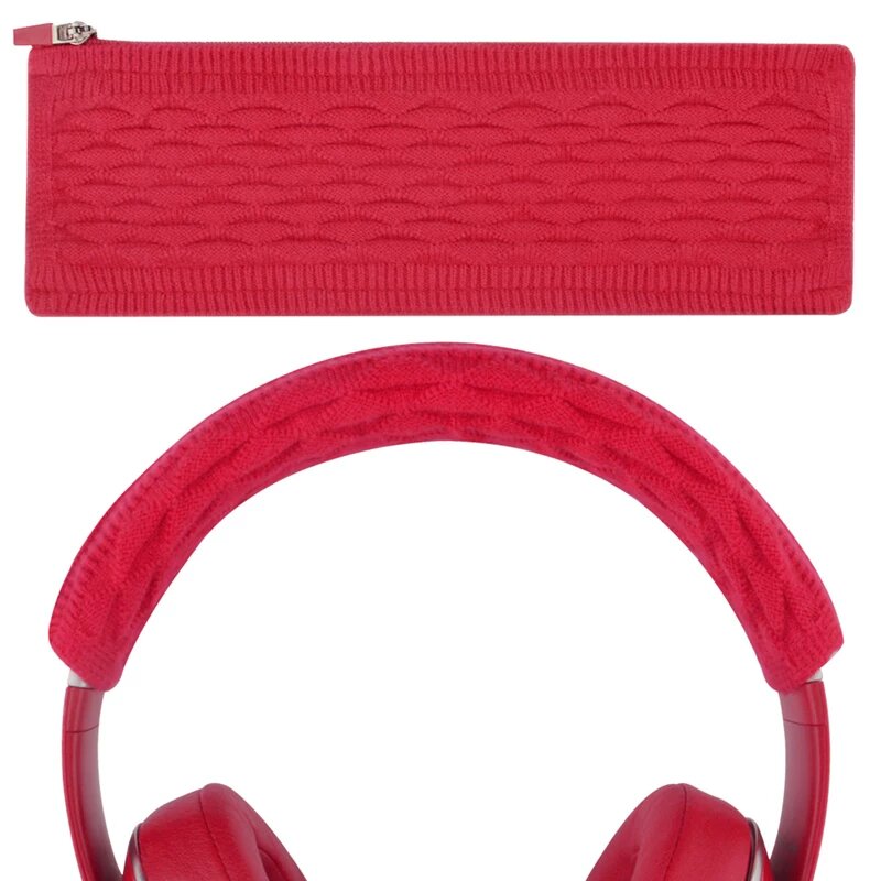Geekria Средний вязаный чехол с молнией для наушников SONY WH-1000XM3 XM2 XM4 - Красный защитный чехол