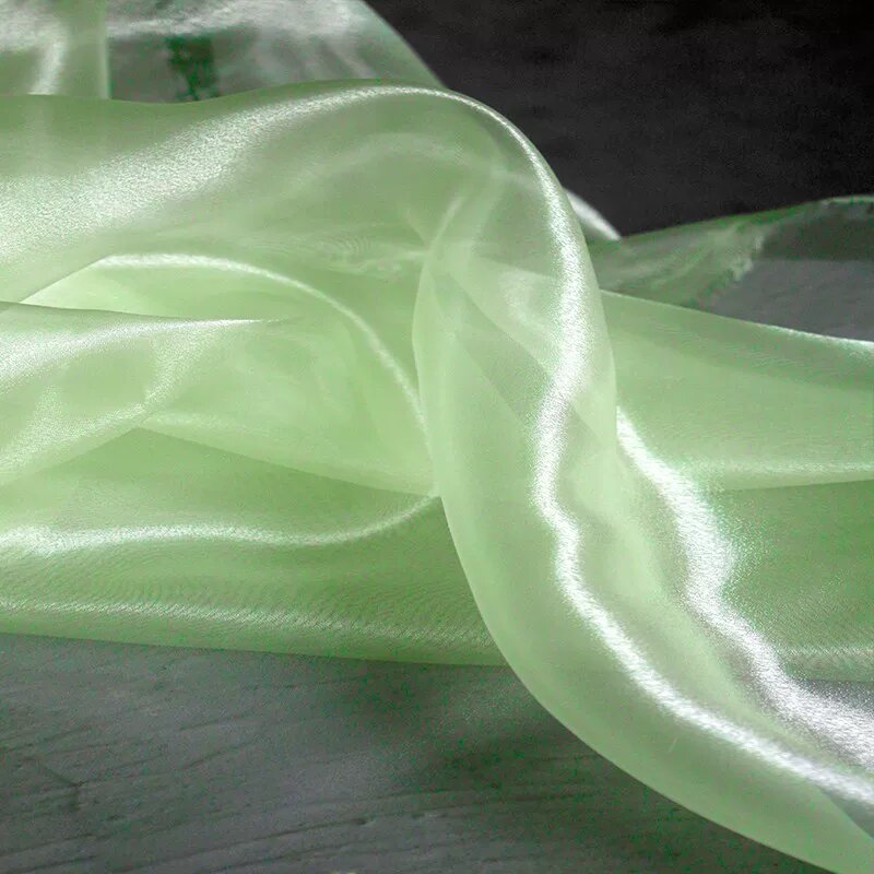 Блестящая кристаллическая тюлевая ткань, водянистая, сказочно-прозрачная сетчатая ткань для фона, для одежды Ханьфу,