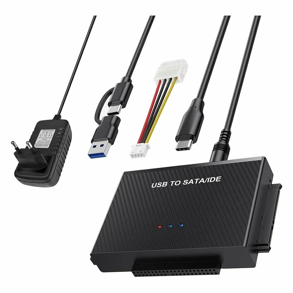 Адаптер USB 3.2 и IDE, жесткий диск для 2,5-дюймовых и 3,5-дюймовых HDD и HDD, вилка ЕС