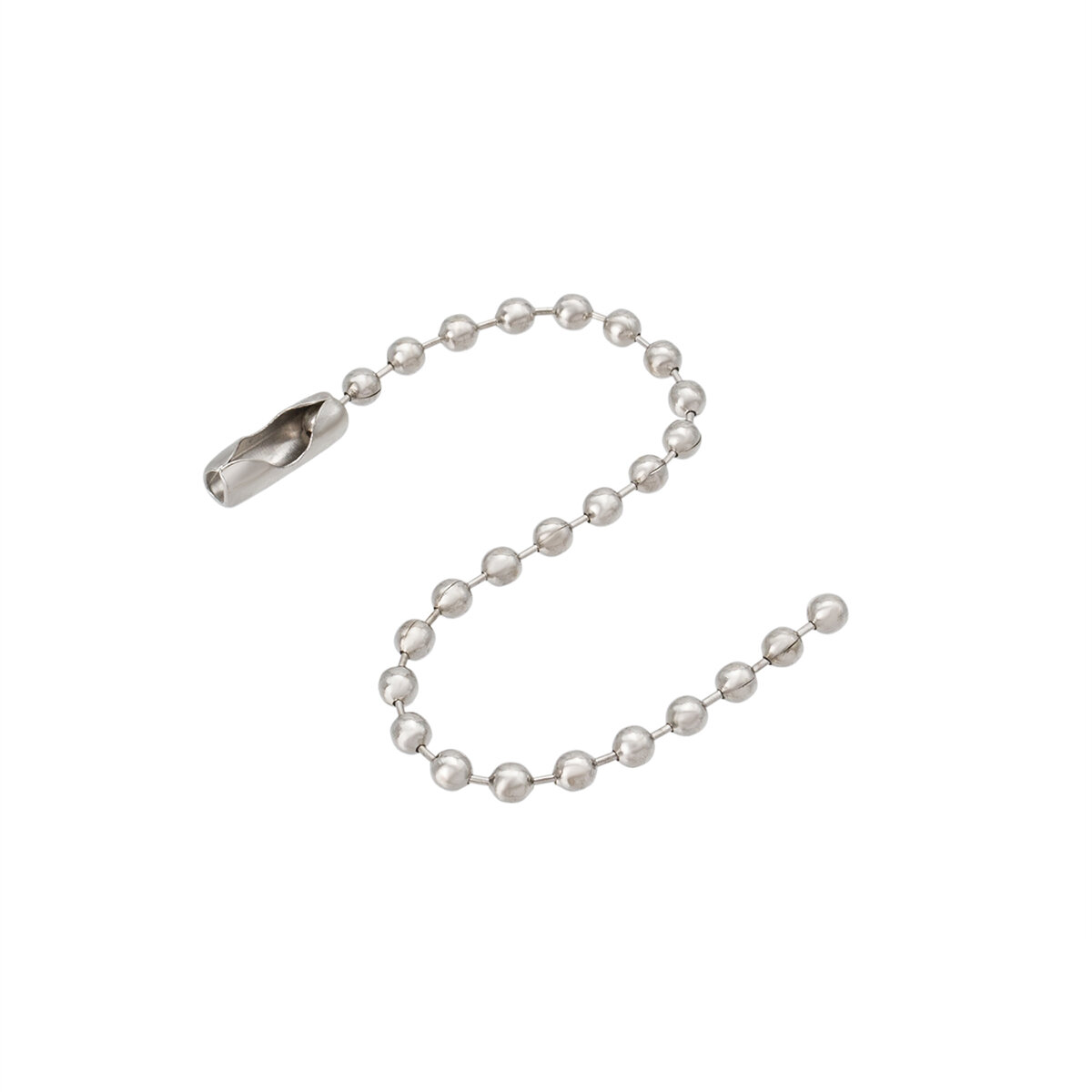 Цепочка шариковая металлическая для бирок и брелоков, 10 штук