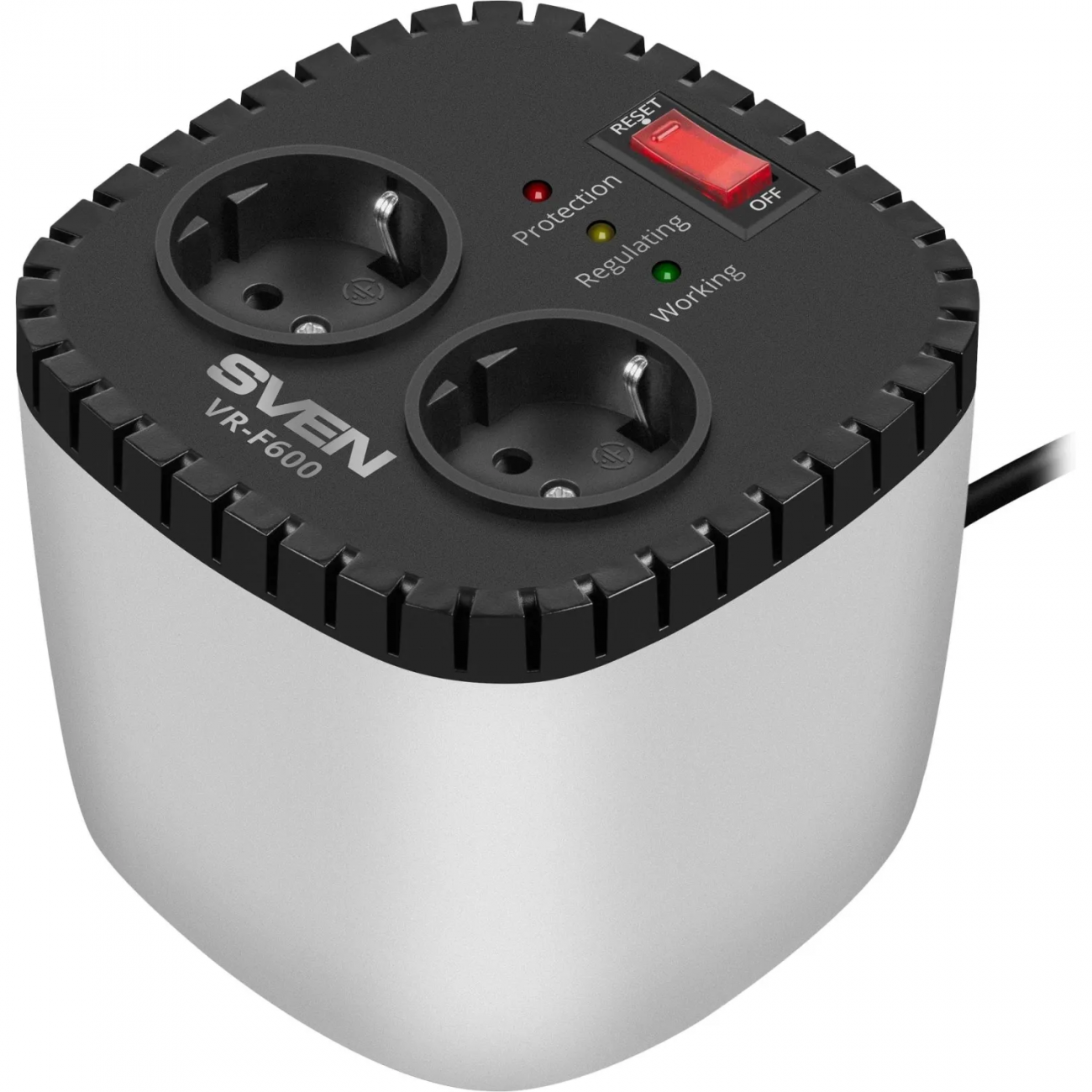 Стабилизатор напряжения SVEN VR-F600 (200Вт, Входное 170-280В, 2xEURO) 2320244 SV-022570