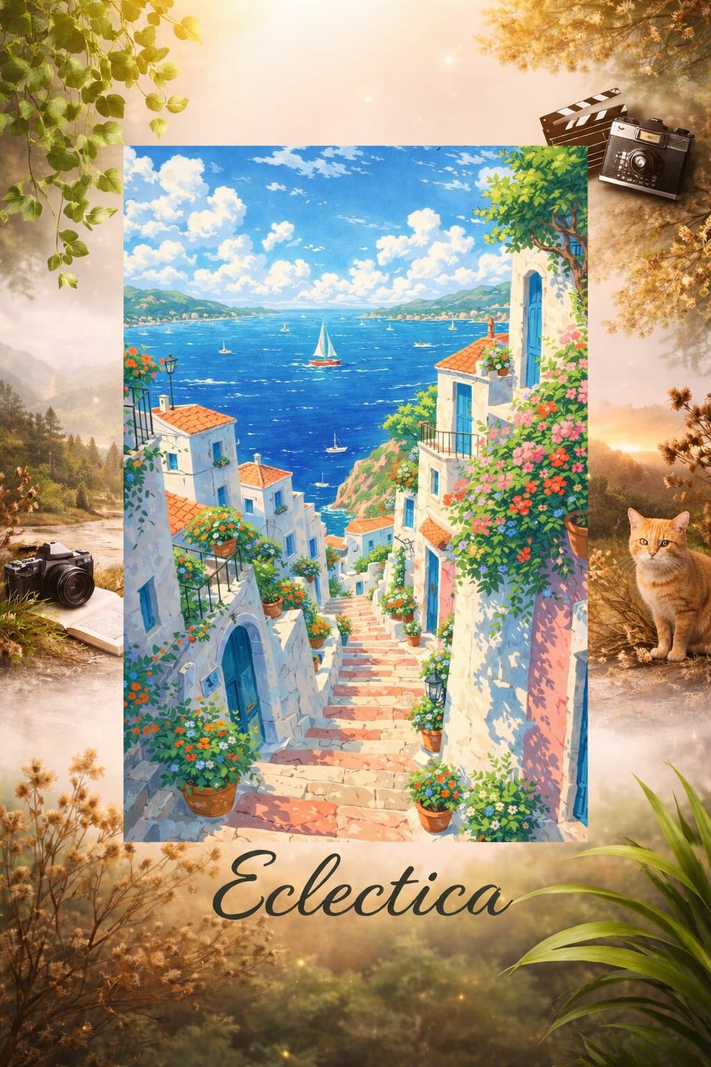 Постер "Средиземноморский Пейзаж", 29.7х42см, А3, глянцевый