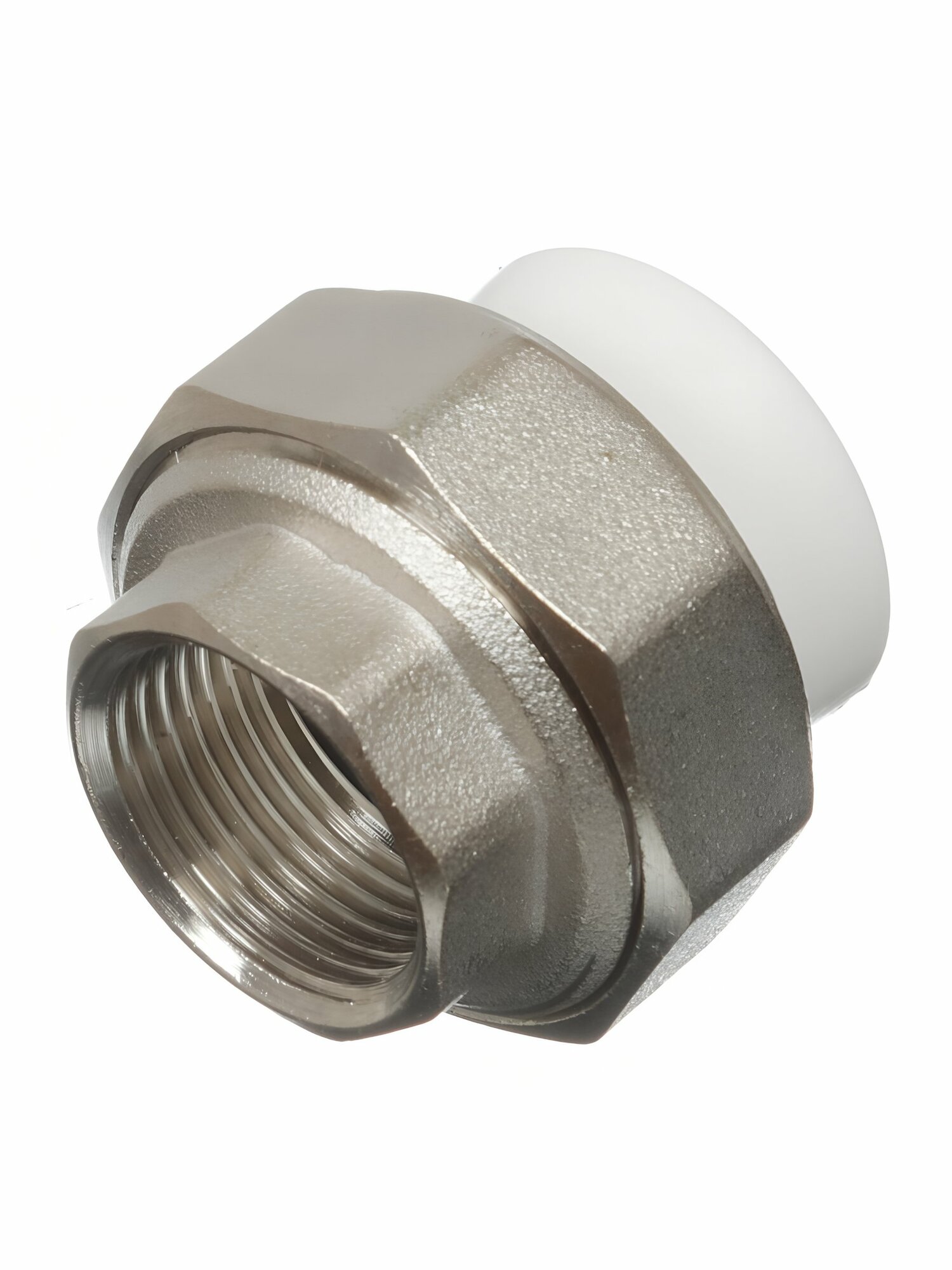 Муфта разъемная полипропилен, d25х1/2", внутренняя резьба, белая, РосТурПласт