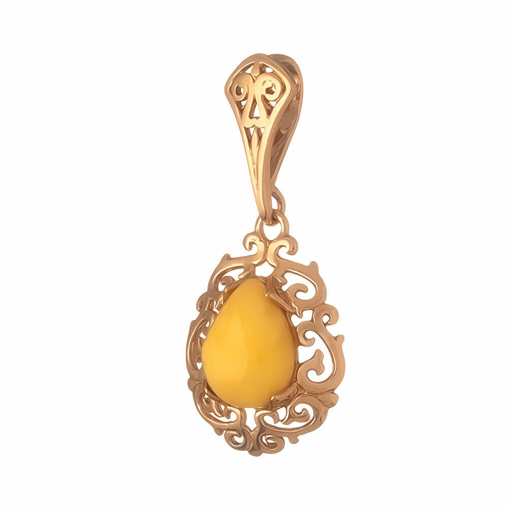 Подвеска, серебро, 925 проба, янтарь