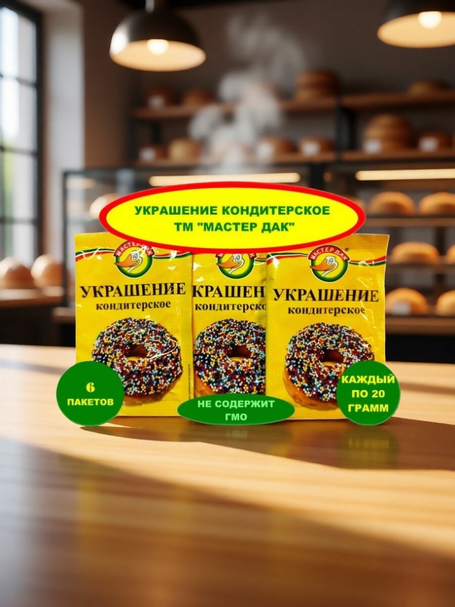 Кондитерское съедобное украшение разноцветные шарики 6 шт по 20 грамм