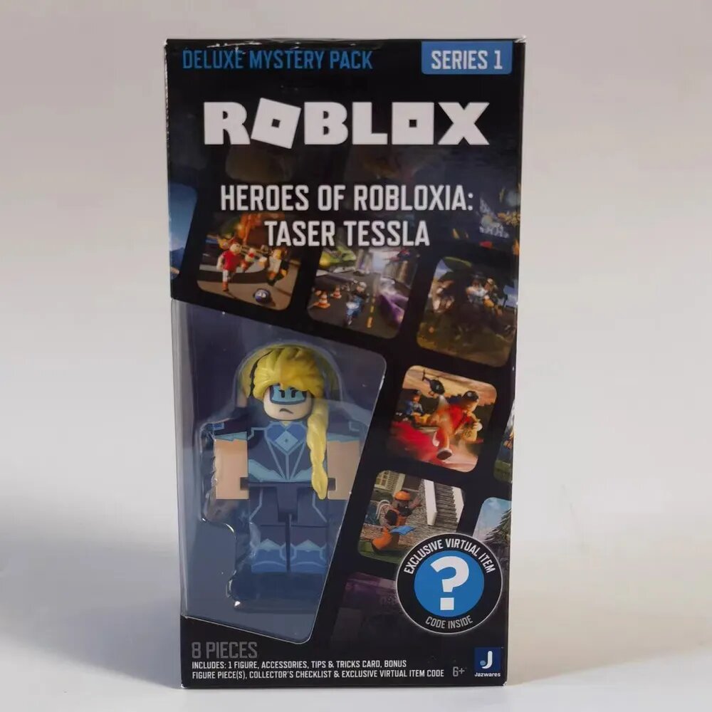 Фигурка ROBLOX Heroes of Robloxia: Taser Tessla Series 1 Deluxe Mystery Pack 8 Pieces ABS пластик