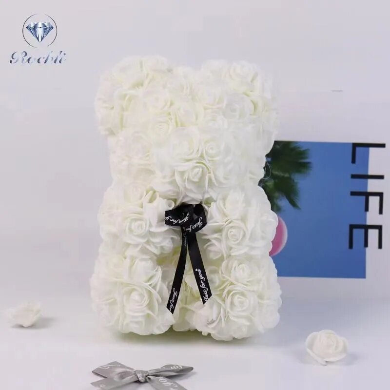 День Святого Валентина Любовь Мишка Из Роз 25cm, 1 шт, Искусственные материалы