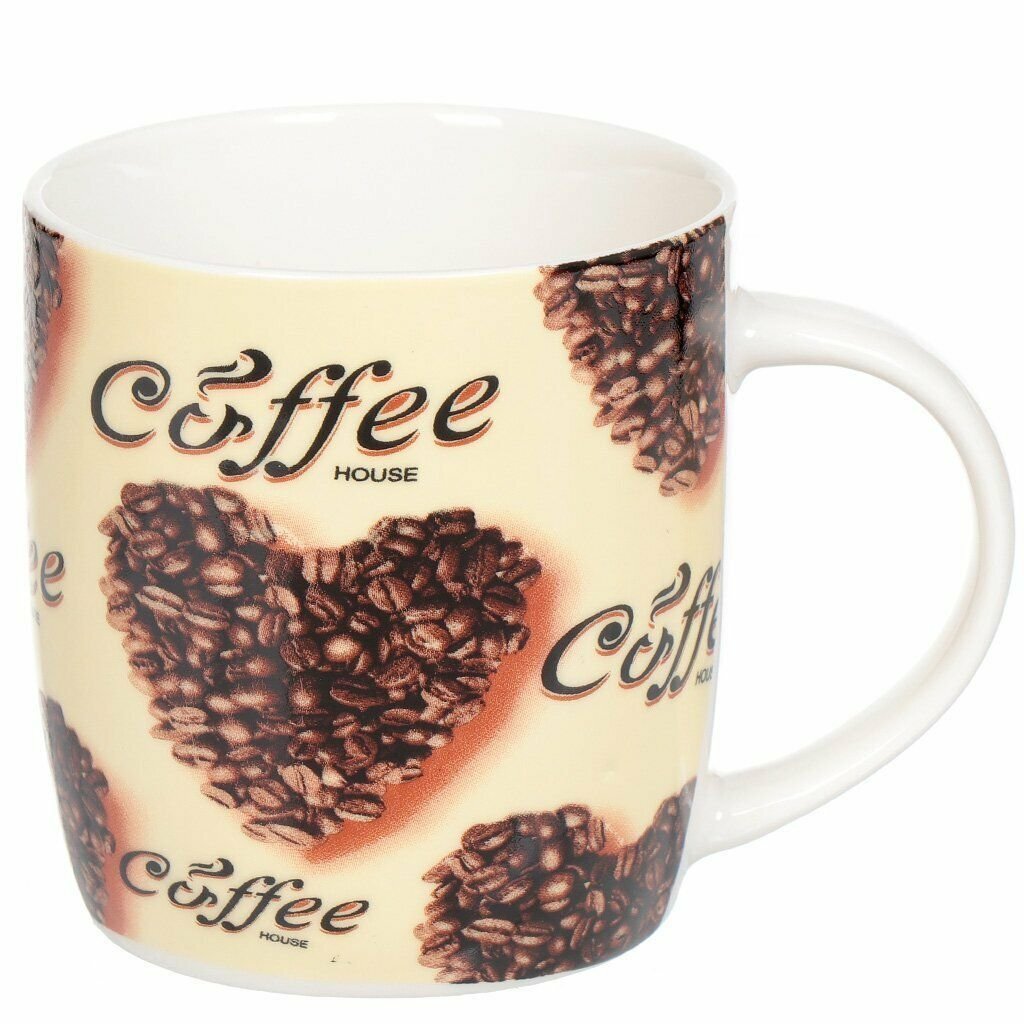 Кружка керамическая 350 мл Я люблю кофе 2, стильная чашка для чая и горячих напитков, подарок коллеге, декор для кухни