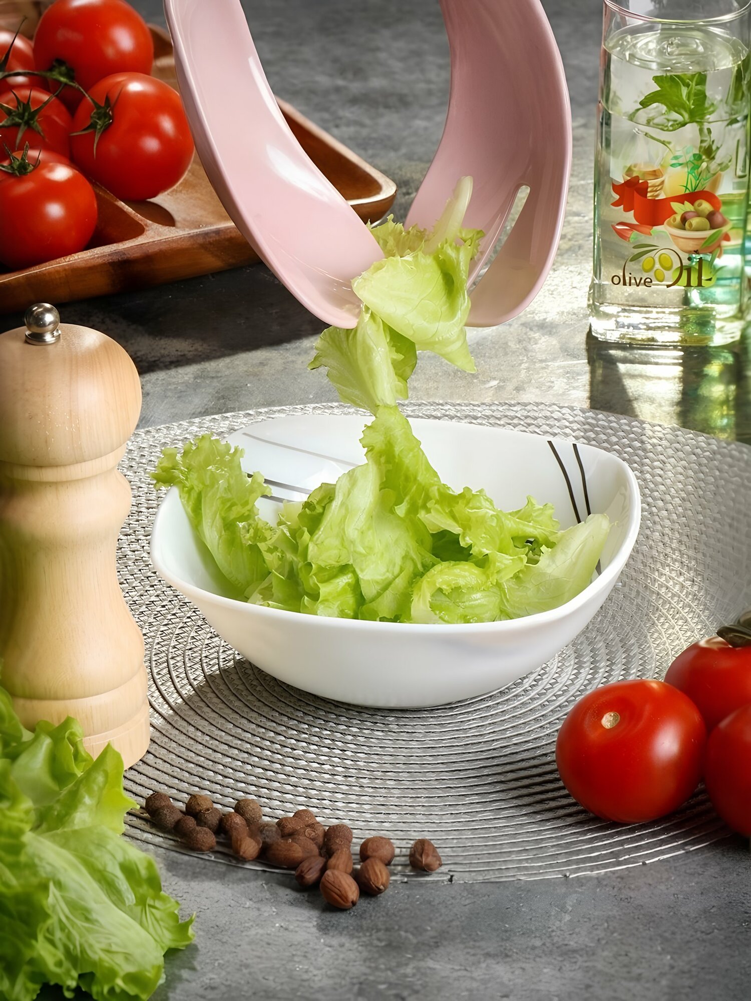 Салатник стеклокерамика, квадратный, 16 см, Tokyo, Daniks, FFW-65/K1306-2/NFW65T