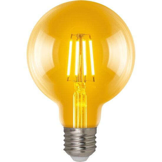 Светодиодная лампа Uniel Vintage LED-G95-6W/GOLDEN/E27 GLV21GO Форма «шар», золотистая колба. Картон. ТМ