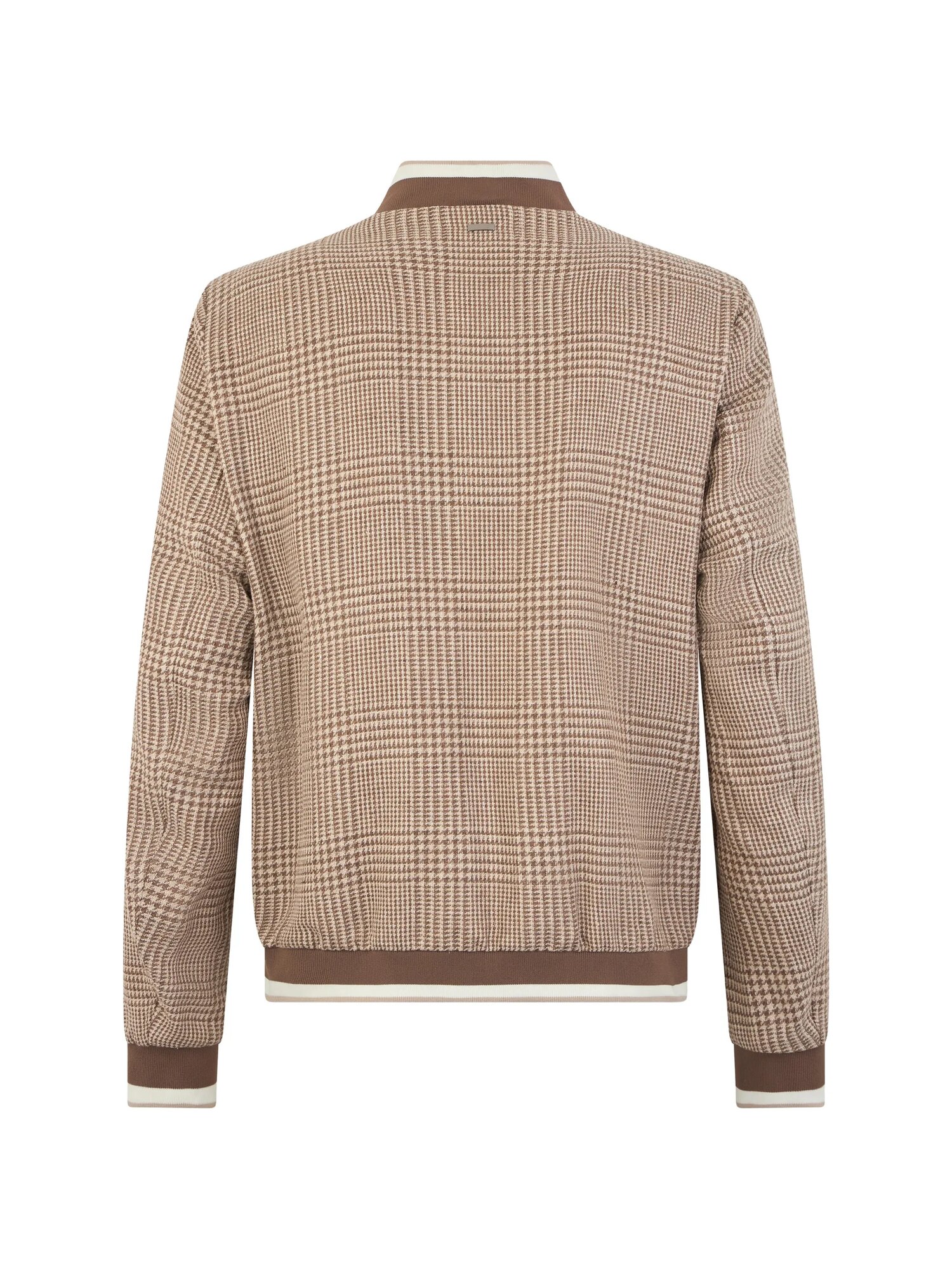 Куртка Herno Houndstooth-pattern zip-up bomber jacket, размер 54, brown — фото 1