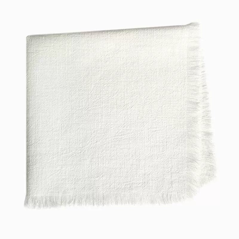 Белая скатерть из хлопка и льна с фризом, 45x45 см, простой обеденный коврик для вечеринок
