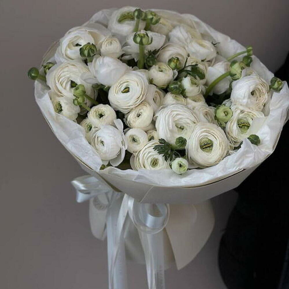 Белоснежные Ранункулюсы /Лютики 29 шт