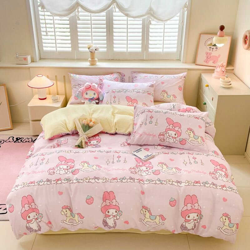 Комплект постельного белья, Хлопок, Двуспальный, наволочки 48x74