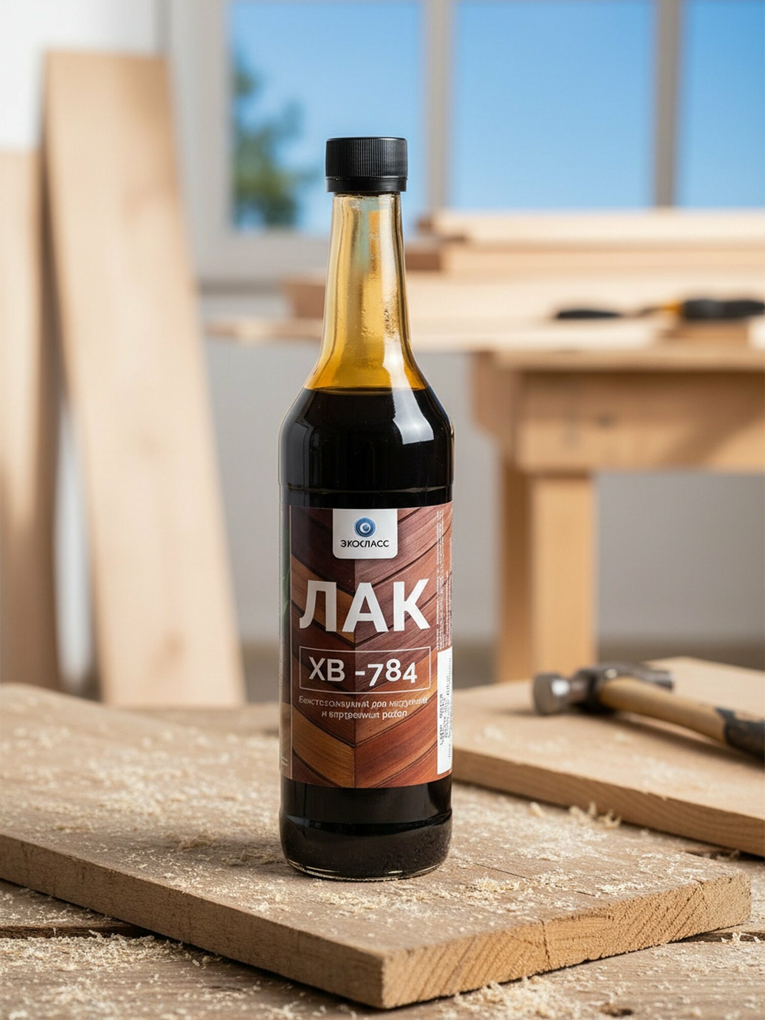 Лак Экокласс, Венге, ХВ-784, глянцевый, для внутренних и наружных работ, 0.5 л