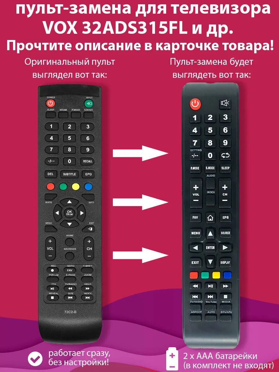 Пульт для телевизора VOX 32ADS315FL