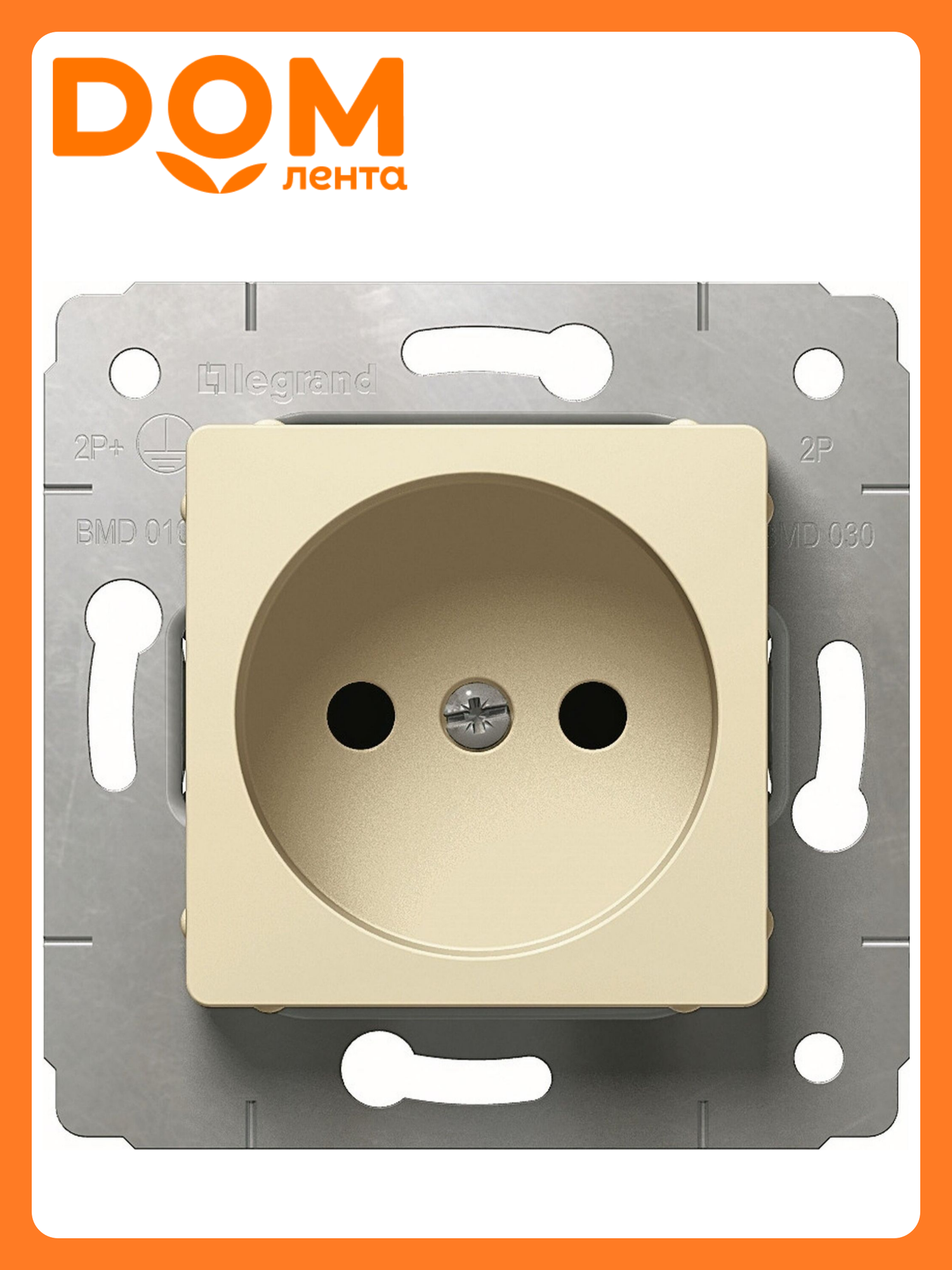 Розетка Legrand Cariva, 1 пост, IP20, термопласт, коричневый